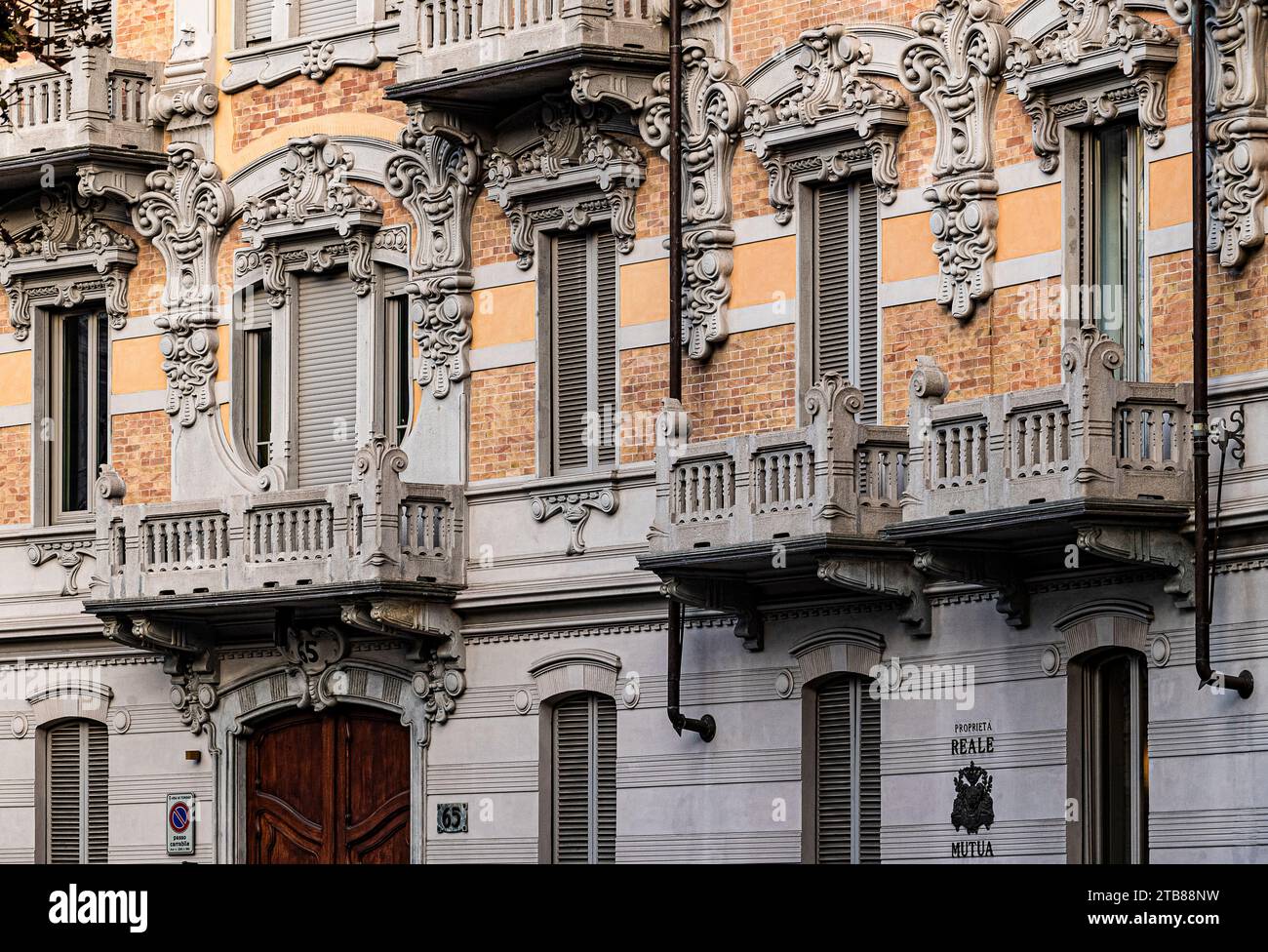 Italy Piedmont Turin Crocetta Liberty Architecture Crescent House ...