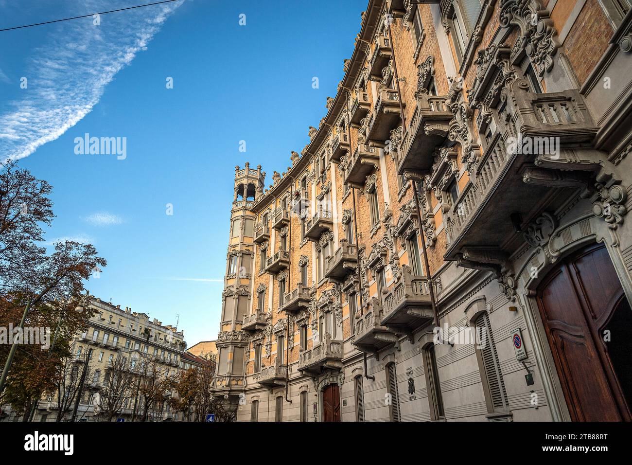 Italy Piedmont Turin Crocetta Liberty Architecture Crescent House ...