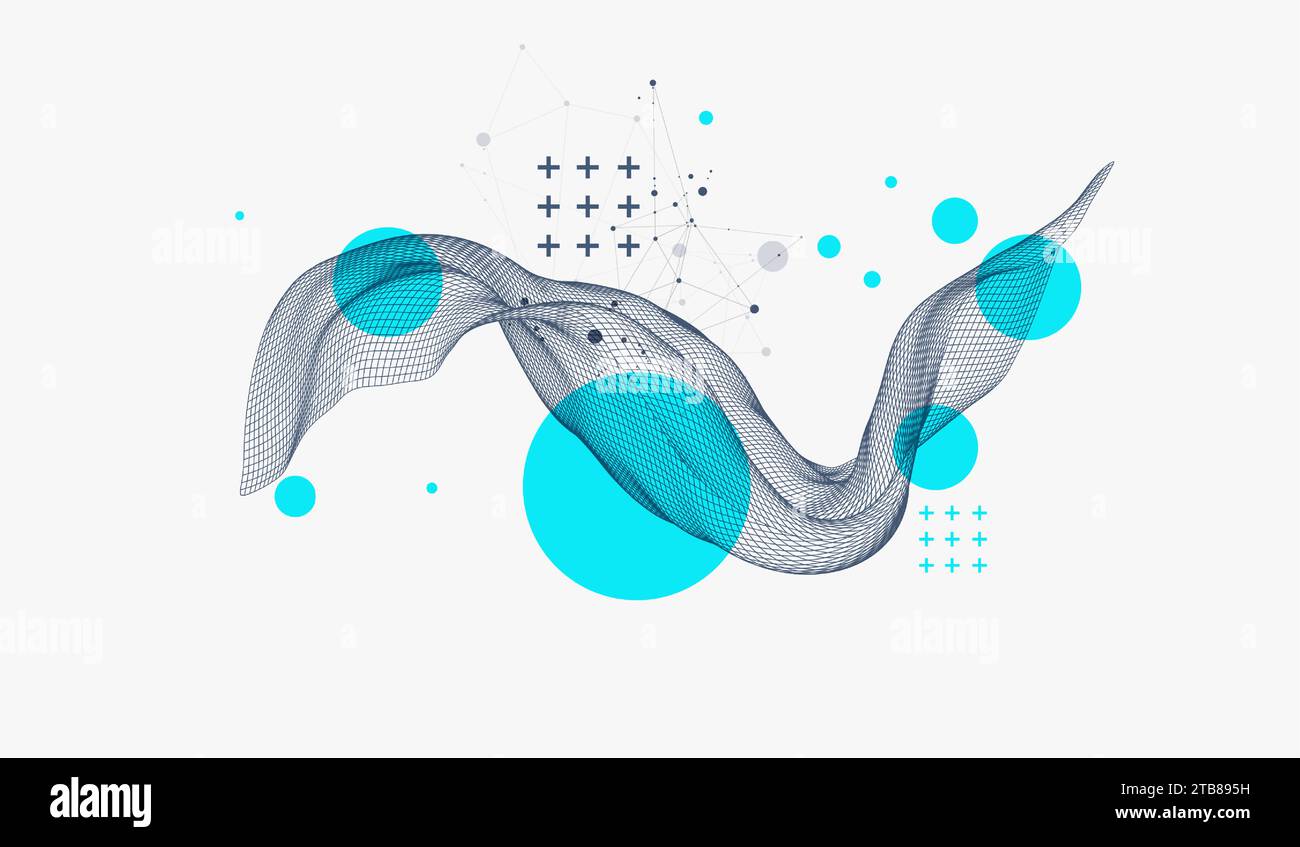 The abstract wave is made in a frame style. Halftone Template for ...