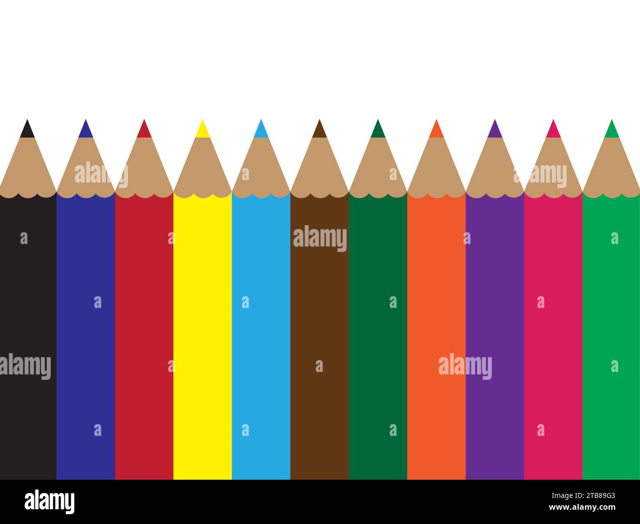 set of colourful pencils on the white background Stock Vector Image ...