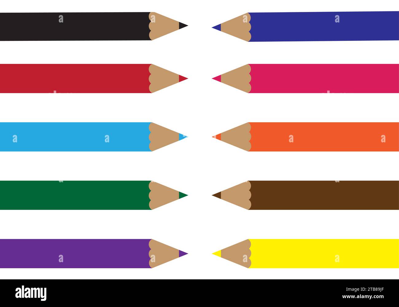 Collection colored pencils on Stock Vector Images - Alamy