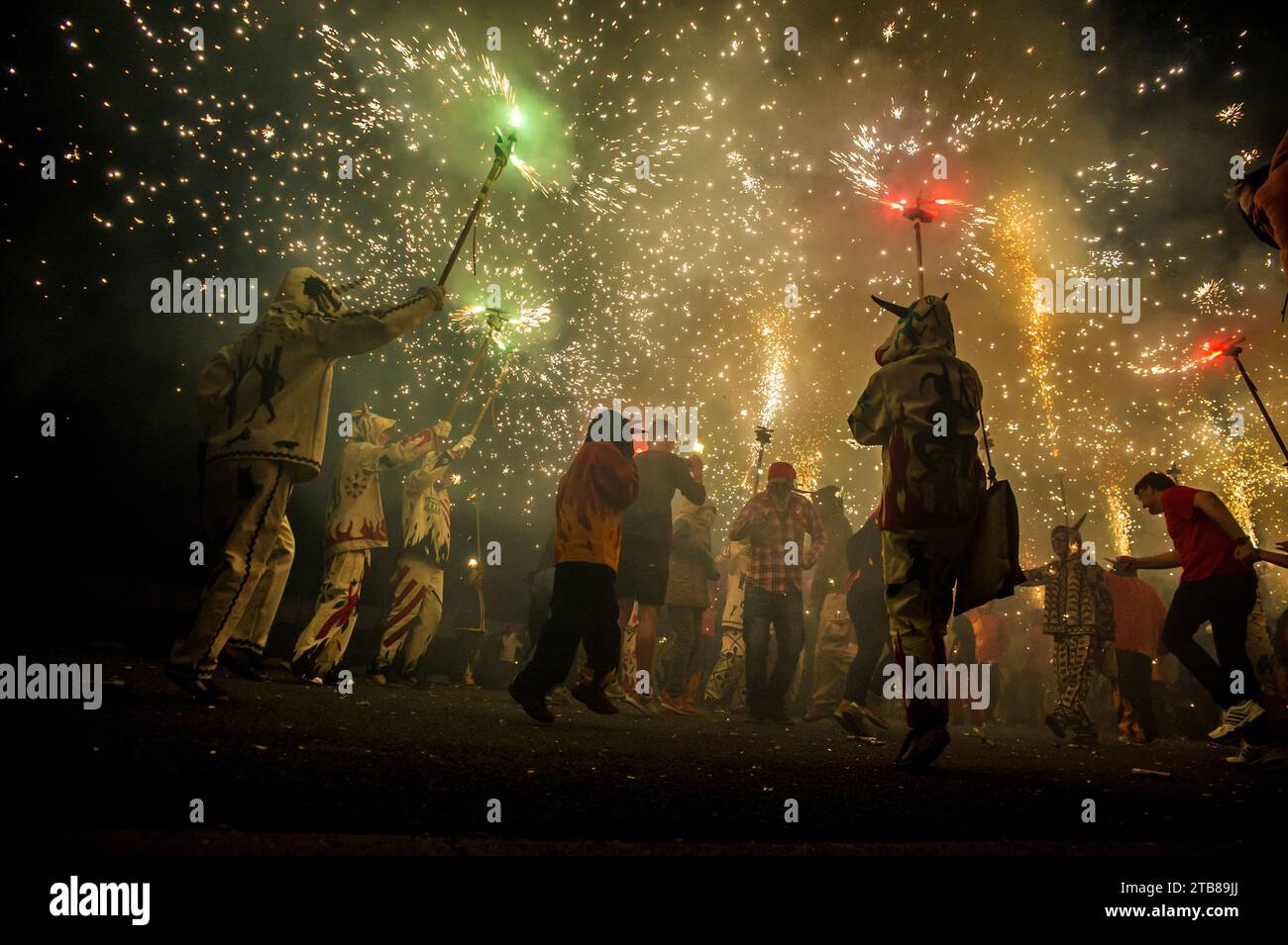 Baho (south of France): Correfocs (literally in English fire-runs) are ...