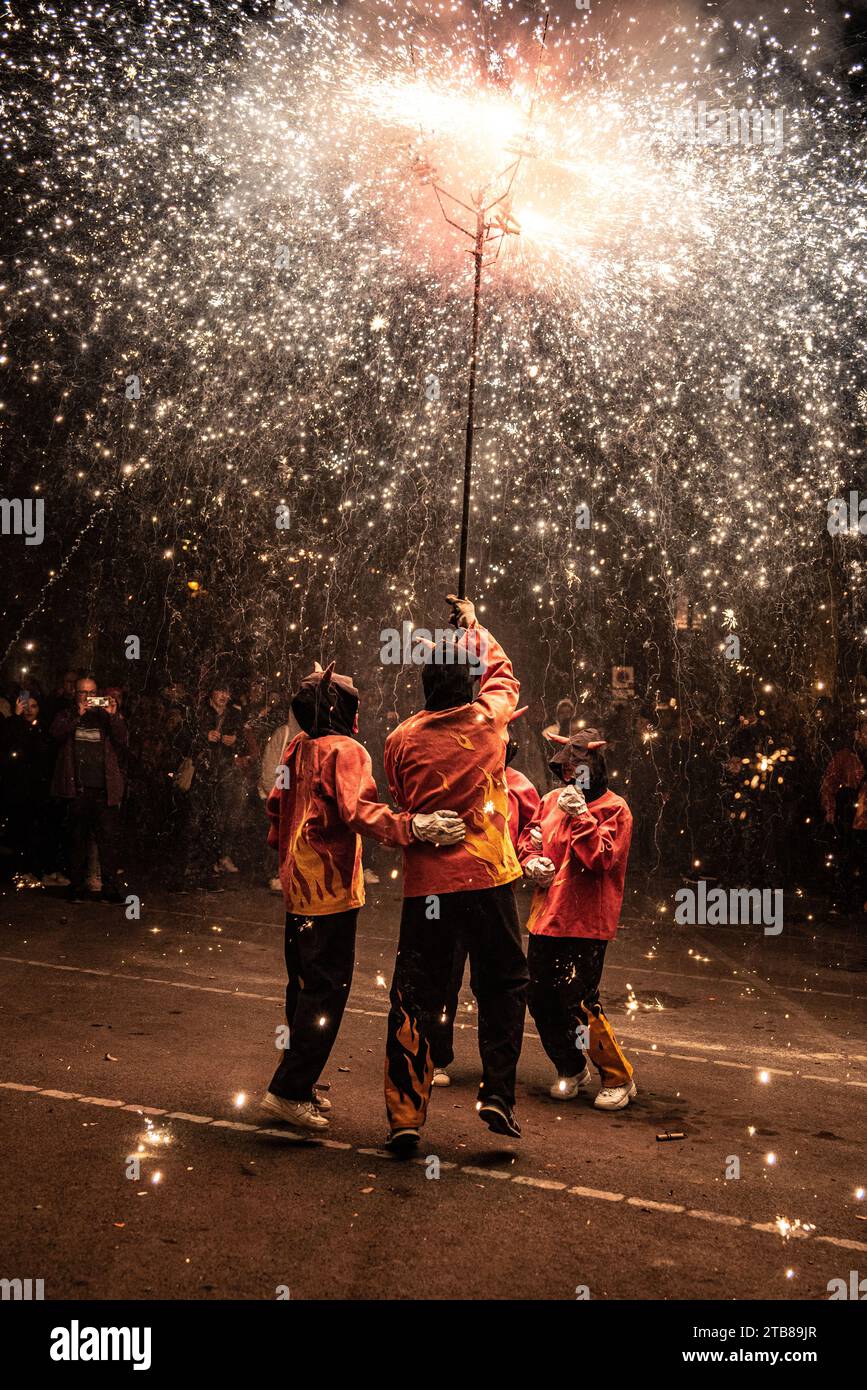 Ceret (south of France): Correfocs (literally in English fire-runs) are ...