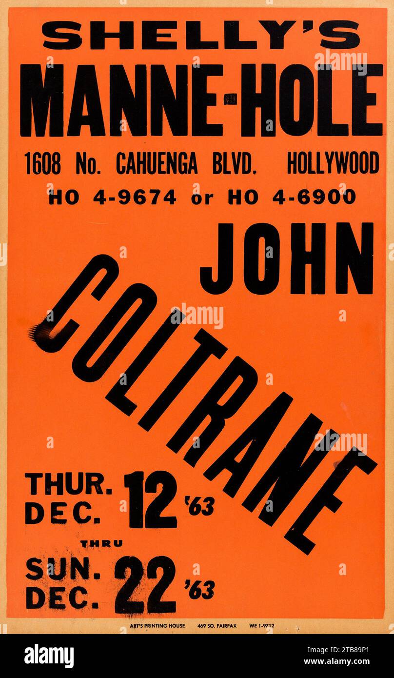 Vintage Jazz poster - John Coltrane 1963 Boxing-Style Concert Poster ...