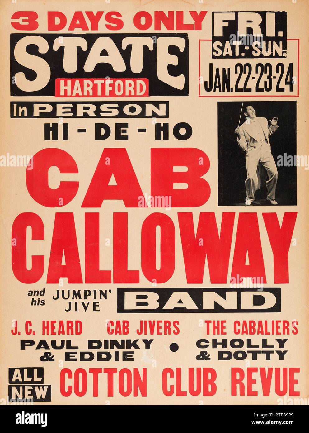 Vintage Jazz poster - Cab Calloway 1943 Jumbo Window Card Concert ...