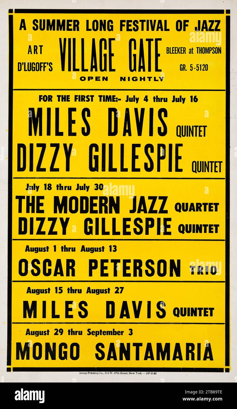 Miles Davis, Dizzy Gillespie - Early 60's Village Gate, New York, Jazz ...