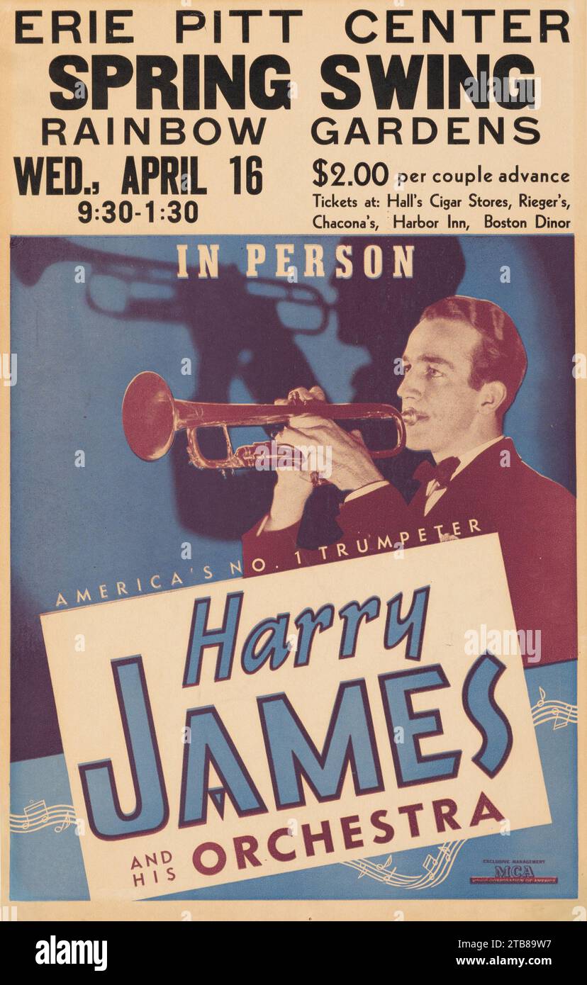 SPRING SWING - Vintage Jazz poster - Harry James "America's No. 1 ...