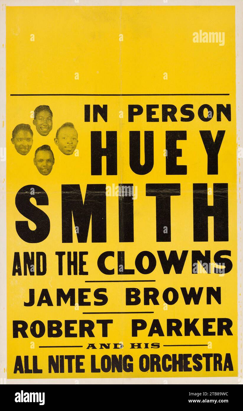 Vintage Jazz poster - James Brown - Huey Smith And The Clowns Concert ...