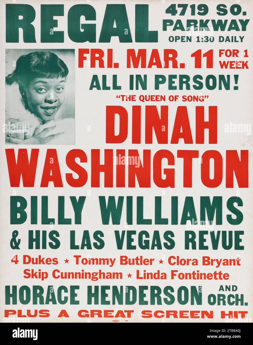 REGAL - Vintage Jazz poster - Dinah Washington "Queen of Song" 1960 ...