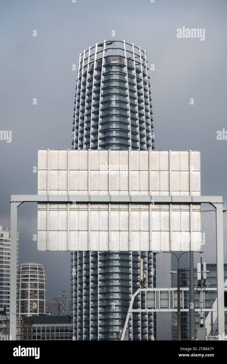 Standing tall against the winter sky, Bratislava's Eurovea Tower ...