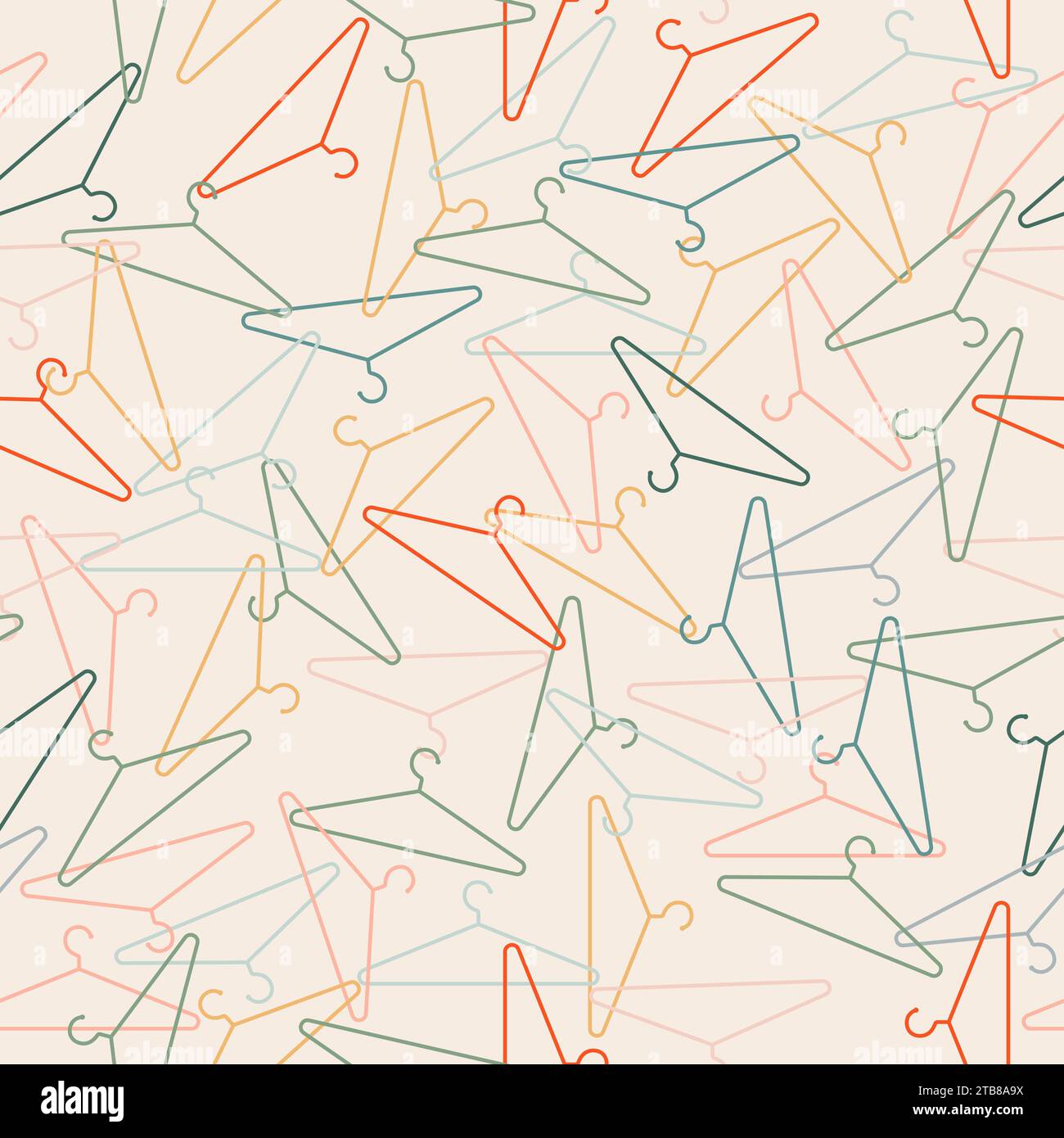 Abstract Colorful Cloth Hanger Vector Graphic Art Seamless Pattern ...