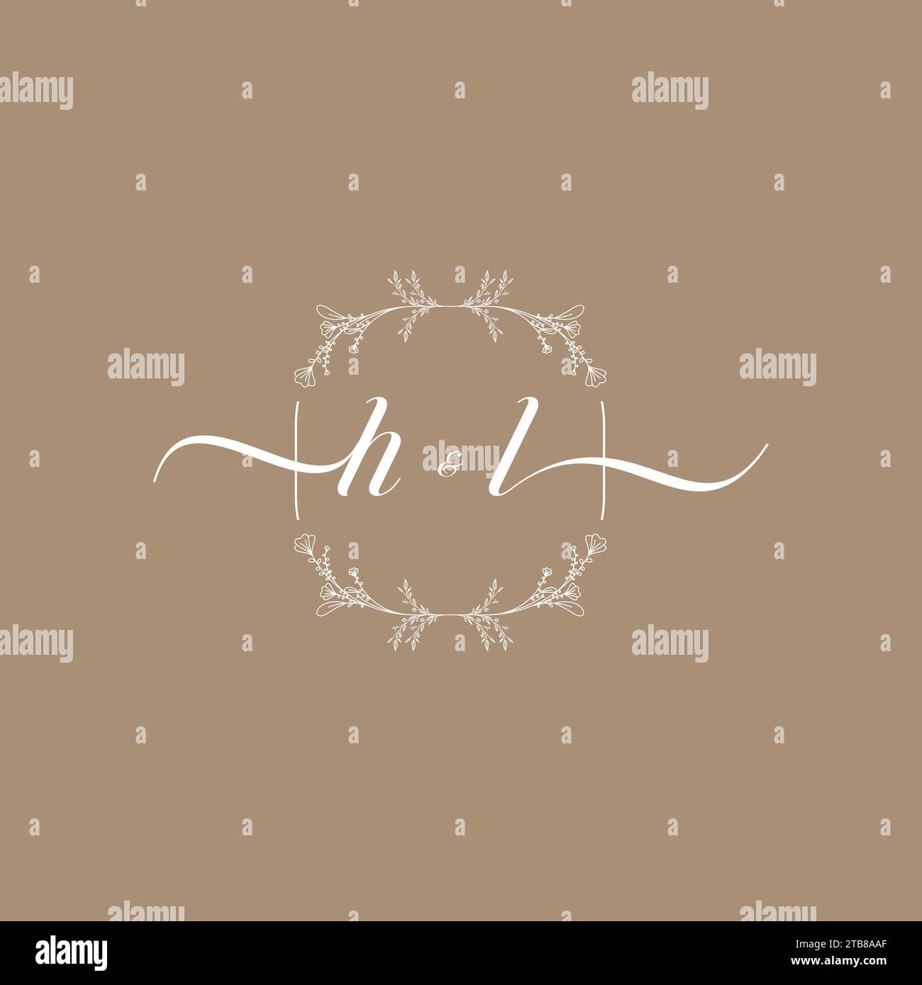 HL handwriting logo of initial signature, wedding and fashion concept ...