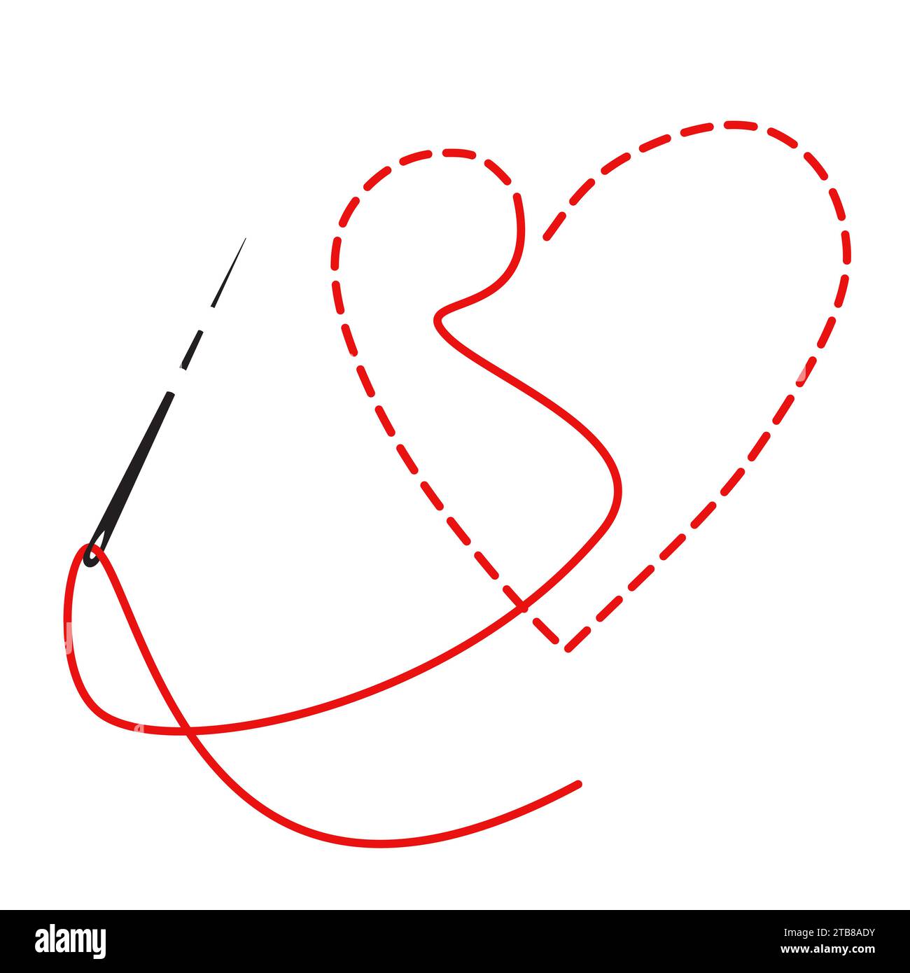 Valentine Heart Sewn Heart Vector Stitchwork Vector Illustration Stock ...