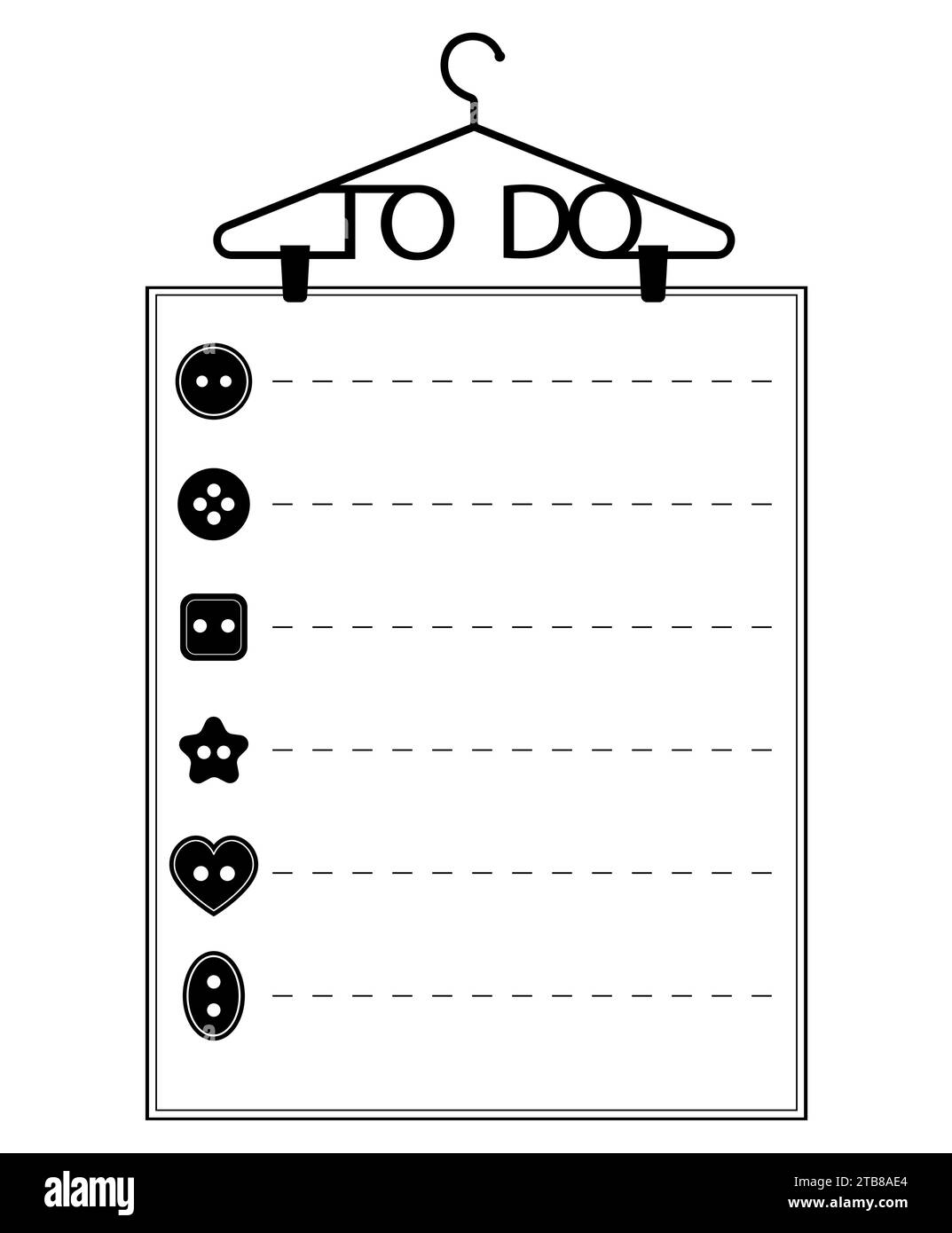 To do list hanging on a clothing hanger on white backgroud vector ...