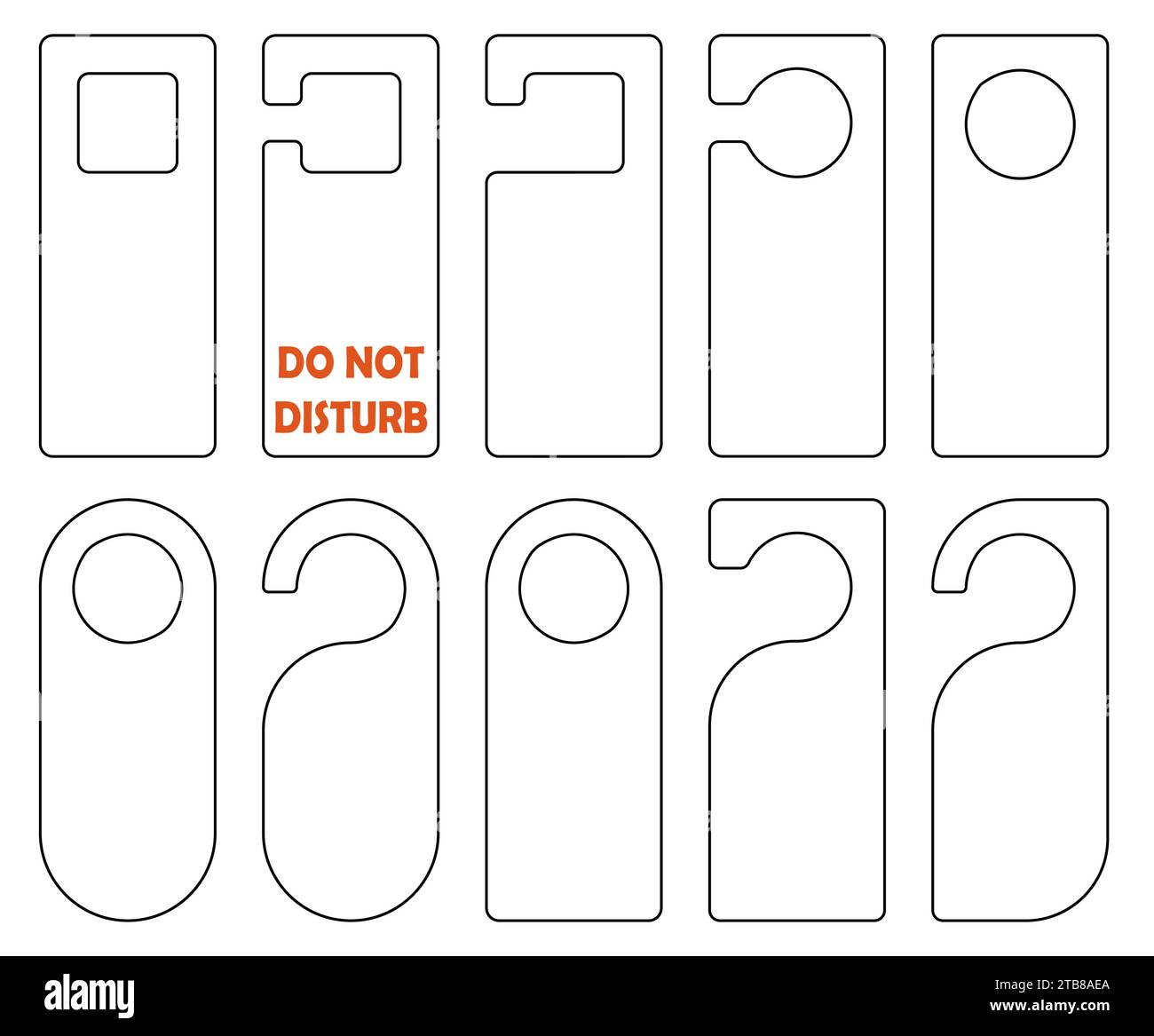 Vector Hangers Set Vector Icon Door Lock Cards Isolated Dont Disturb