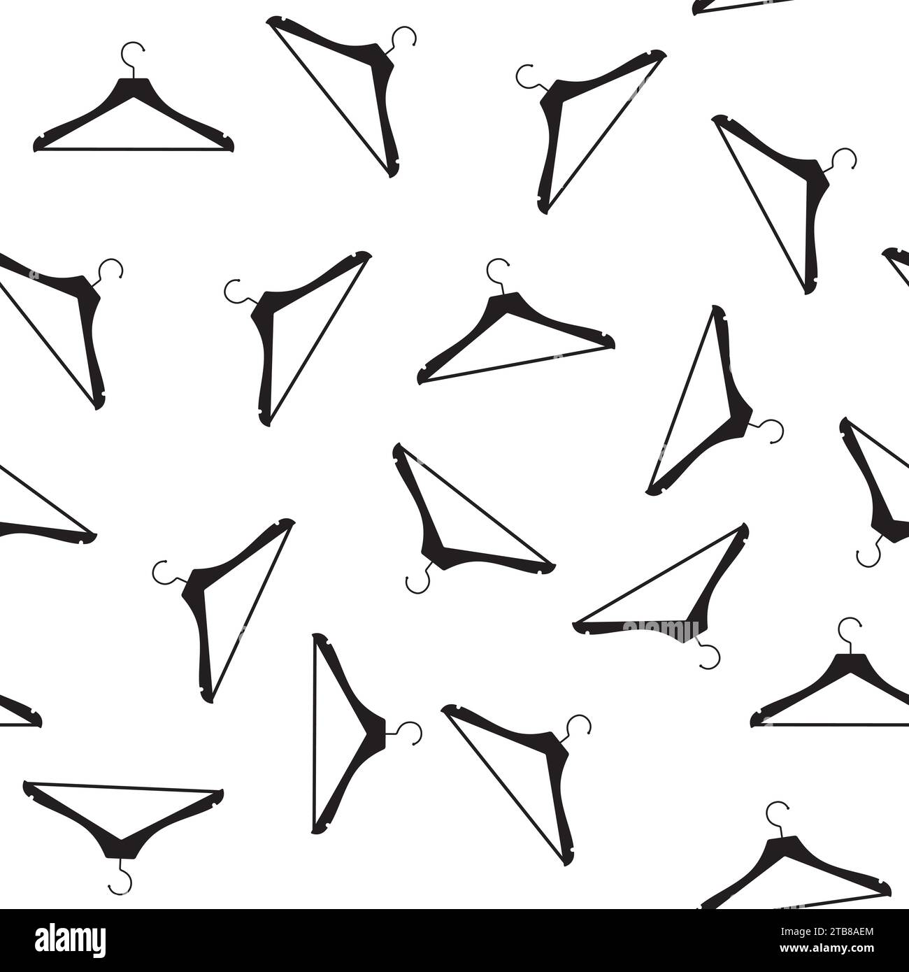 Black hanger pattern on white background seamless vector image Stock ...