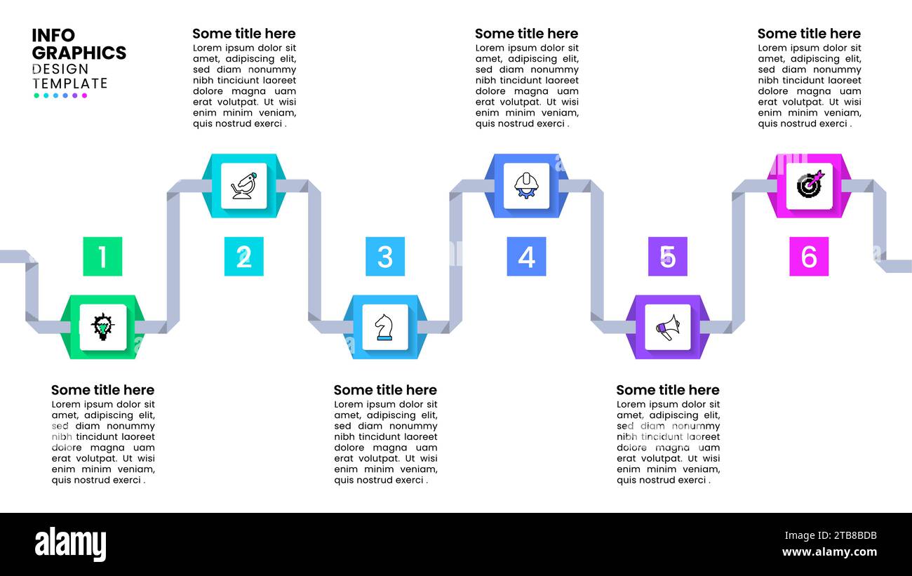 Infographic template with icons and 6 options or steps. Origami path. Can be used for workflow ...