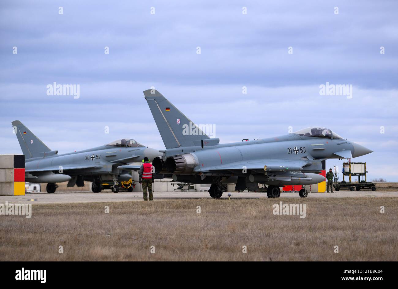 Constanta, Romania. 05th Dec, 2023. A German Eurofighter takes off from ...