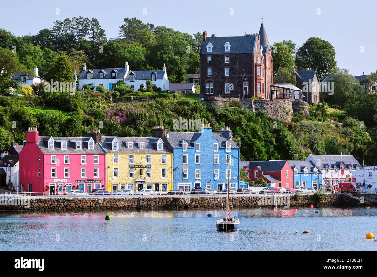 Scotland, Inner Hebrides, Isle of Mull: village of Tobermory. Facades ...