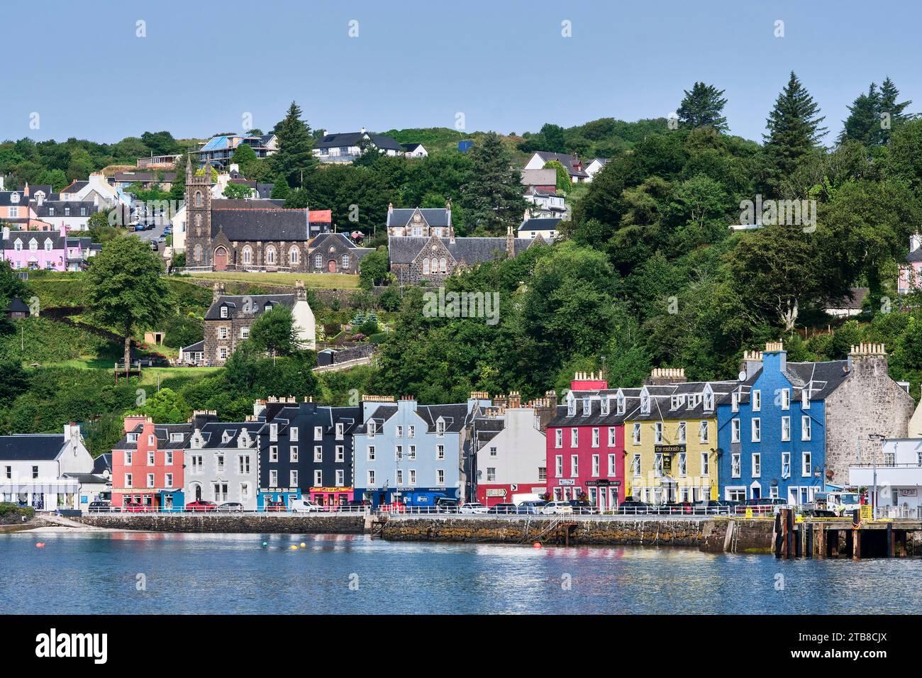 Scotland, Inner Hebrides, Isle of Mull: village of Tobermory. Facades ...