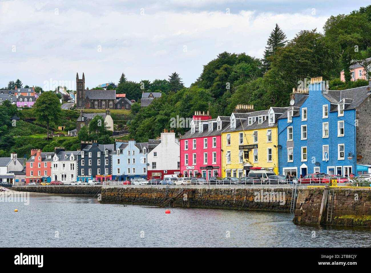 Scotland, Inner Hebrides, Isle of Mull: village of Tobermory. Facades ...