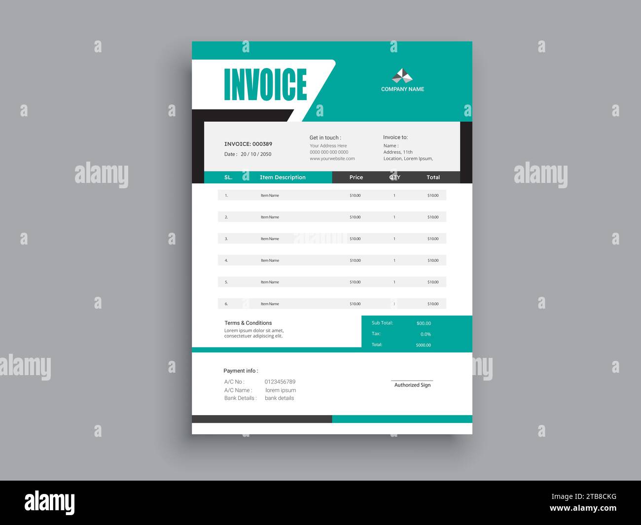 Business invoice form. Money bills or pricelist and payment agreement ...