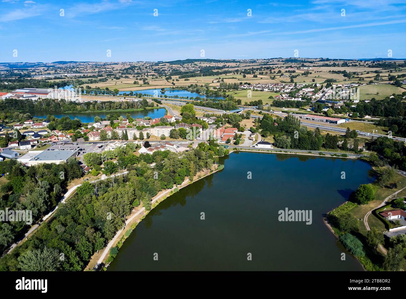 Montchanin (central-eastern France): aerial view of the Pond of La ...