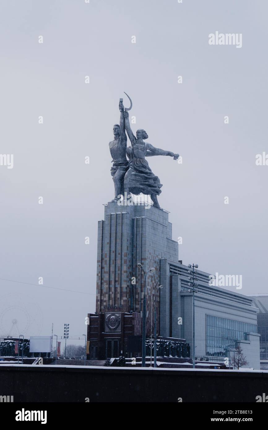 The sculpture of Rabochiy i Kolkhoznitsa Worker and Kolkhoz Woman in ...