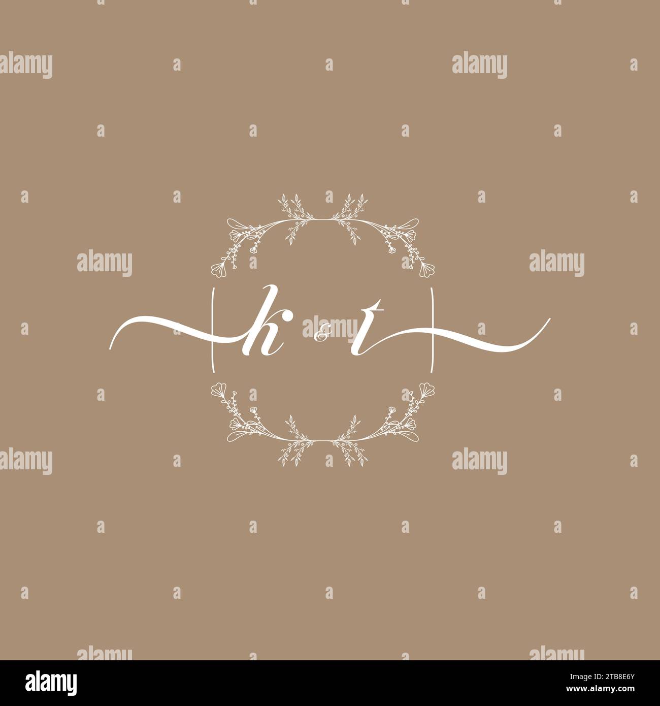 KT handwriting logo of initial signature, wedding and fashion concept ...