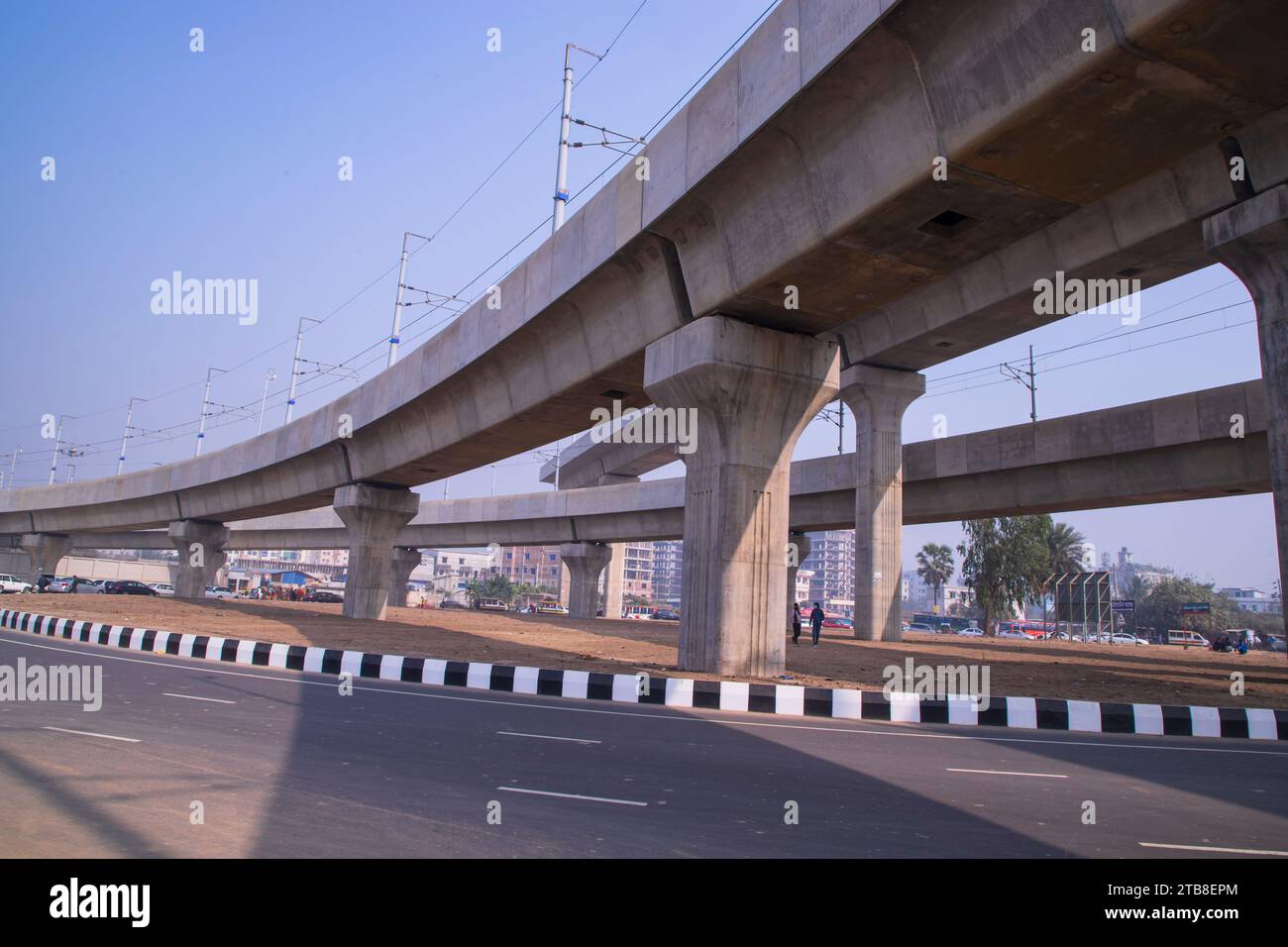 Skyward structure view of The Dhaka Metro Mass Rapid Transit (MRT) in ...