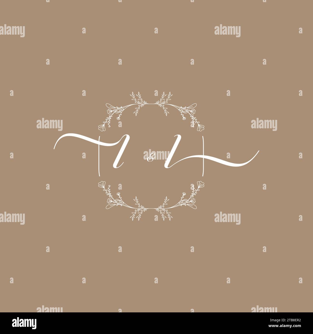 LL handwriting logo of initial signature, wedding and fashion concept ...