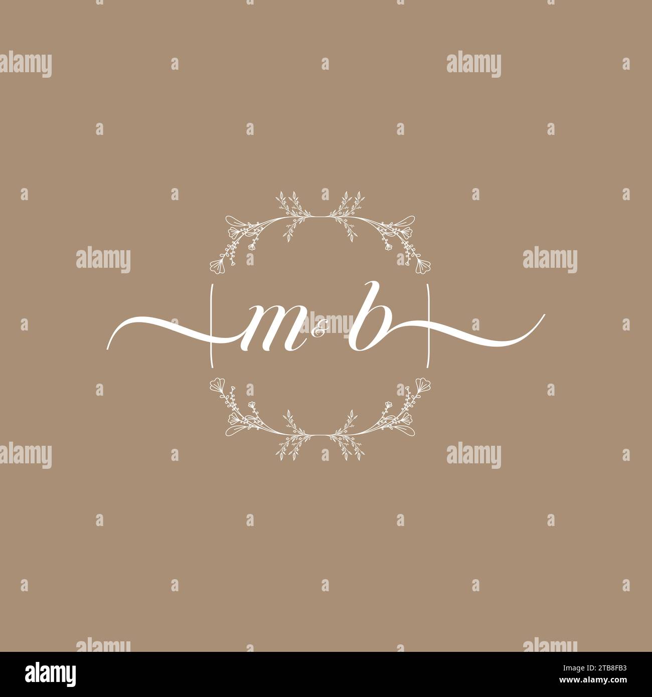 MB handwriting logo of initial signature, wedding and fashion concept ...