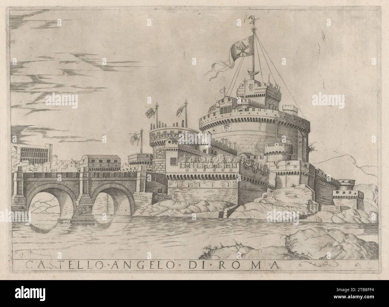 Castello Sant' Angelo, from "Speculum Romanae Magnificentiae" 1941 by ...