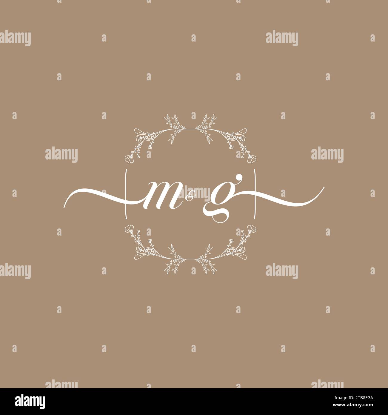 MG handwriting logo of initial signature, wedding and fashion concept ...