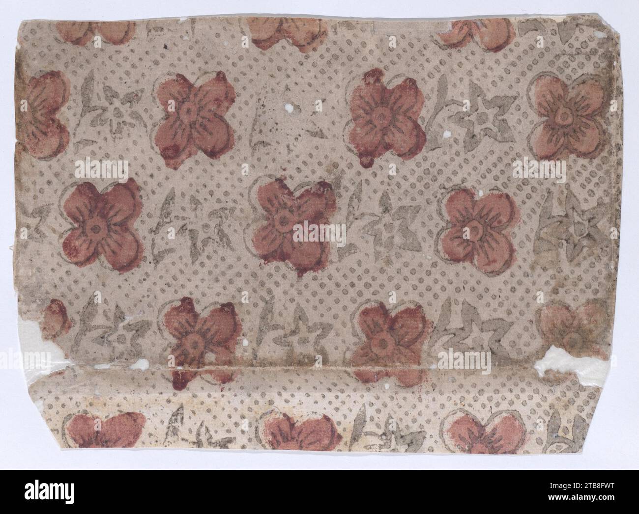 Sheet with overall floral and dot pattern 1939 by Anonymous Stock Photo ...