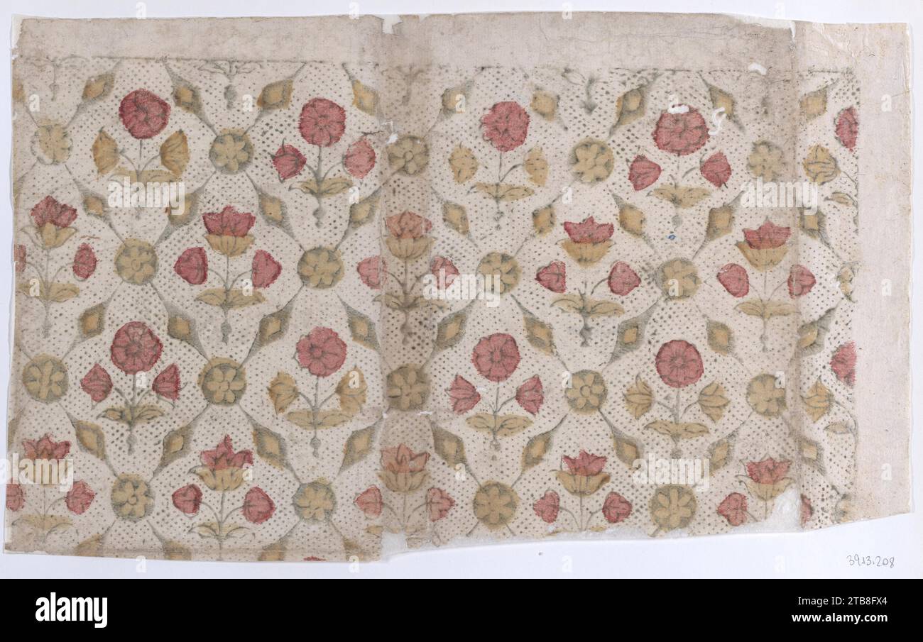 Sheet with overall floral and dot pattern 1939 by Anonymous Stock Photo ...