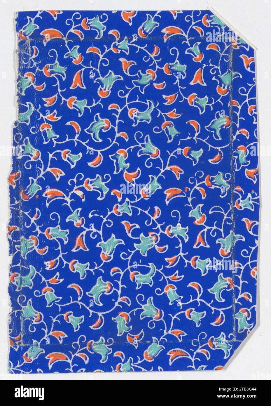 Bright blue sheet with vine pattern 1939 by Anonymous Stock Photo - Alamy