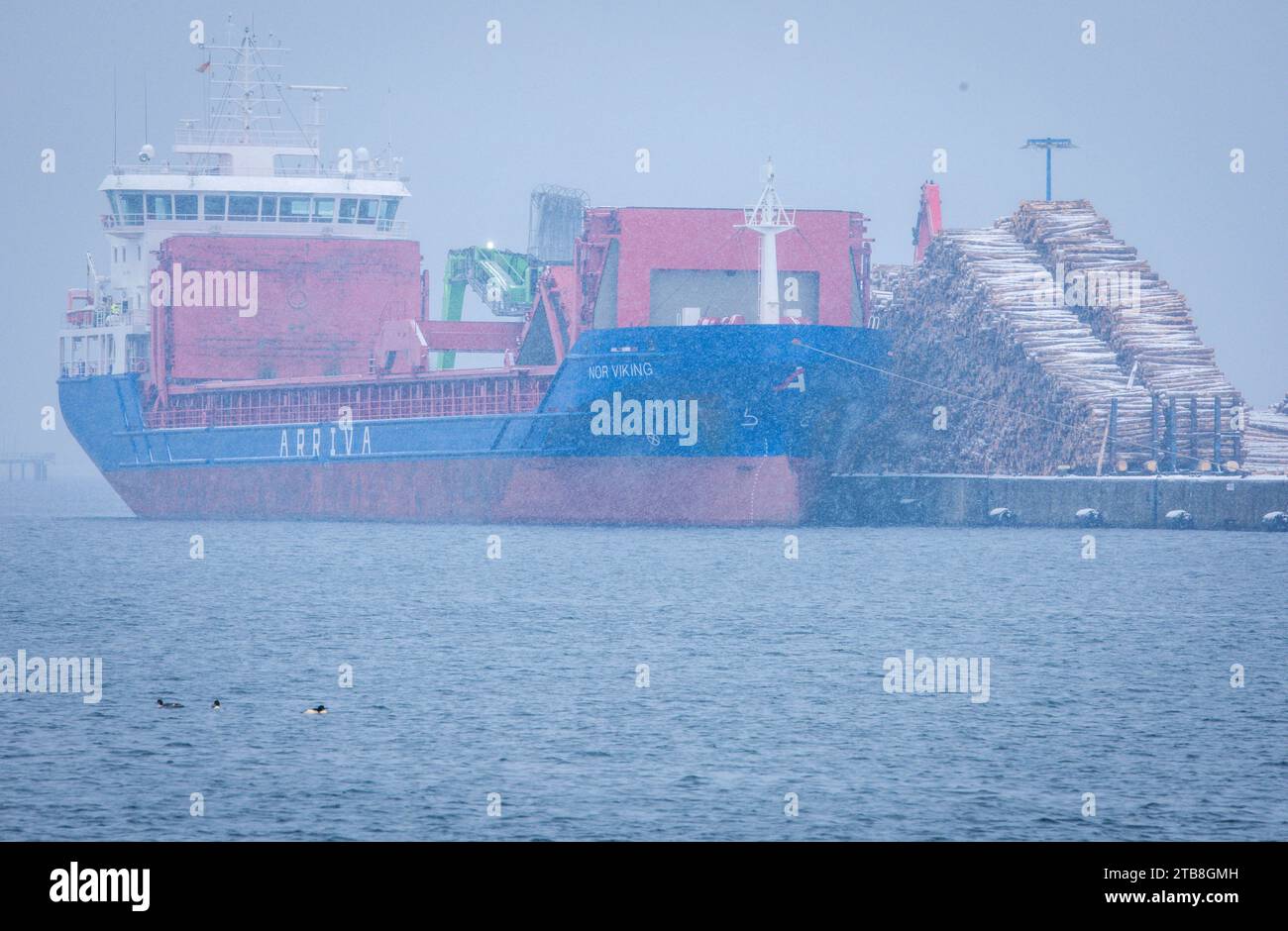 Wismar, Germany. 05th Dec, 2023. The cargo ship "Nor Viking" is ...
