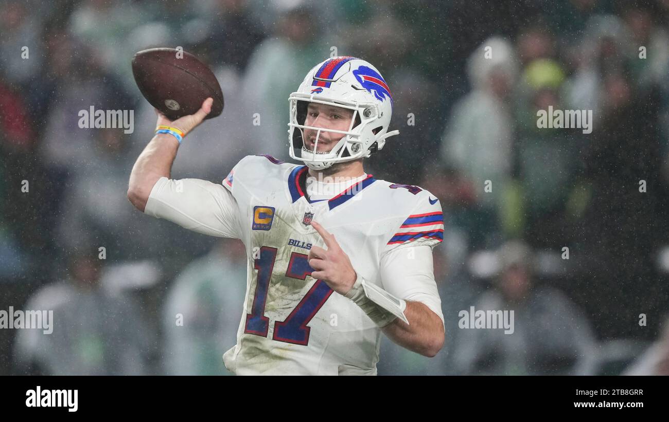 Buffalo Bills quarterback Josh Allen in action an NFL football game ...