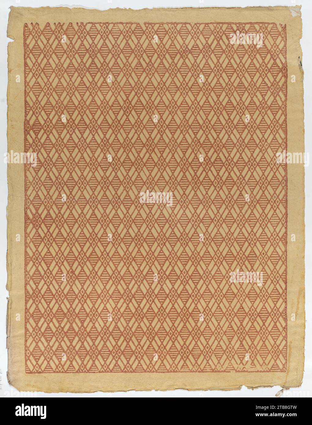 Sheet with overall red geometric pattern 1948 by Anonymous Stock Photo ...