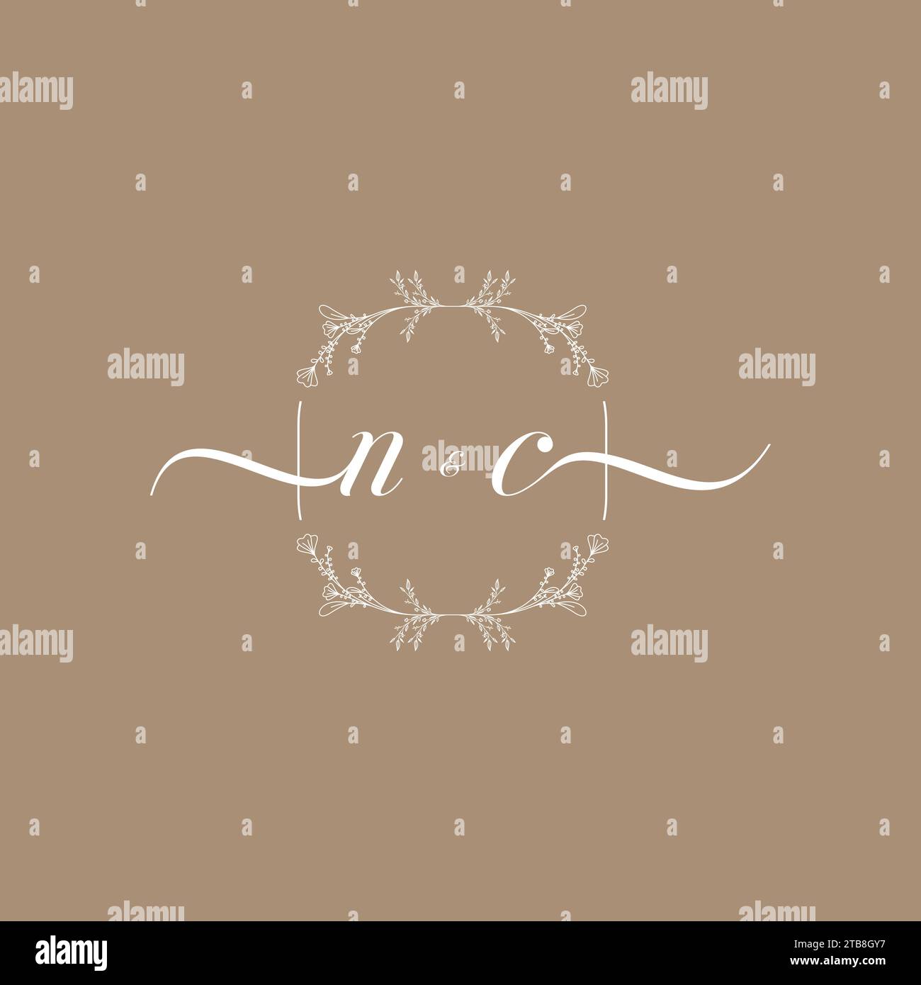 NC handwriting logo of initial signature, wedding and fashion concept ...