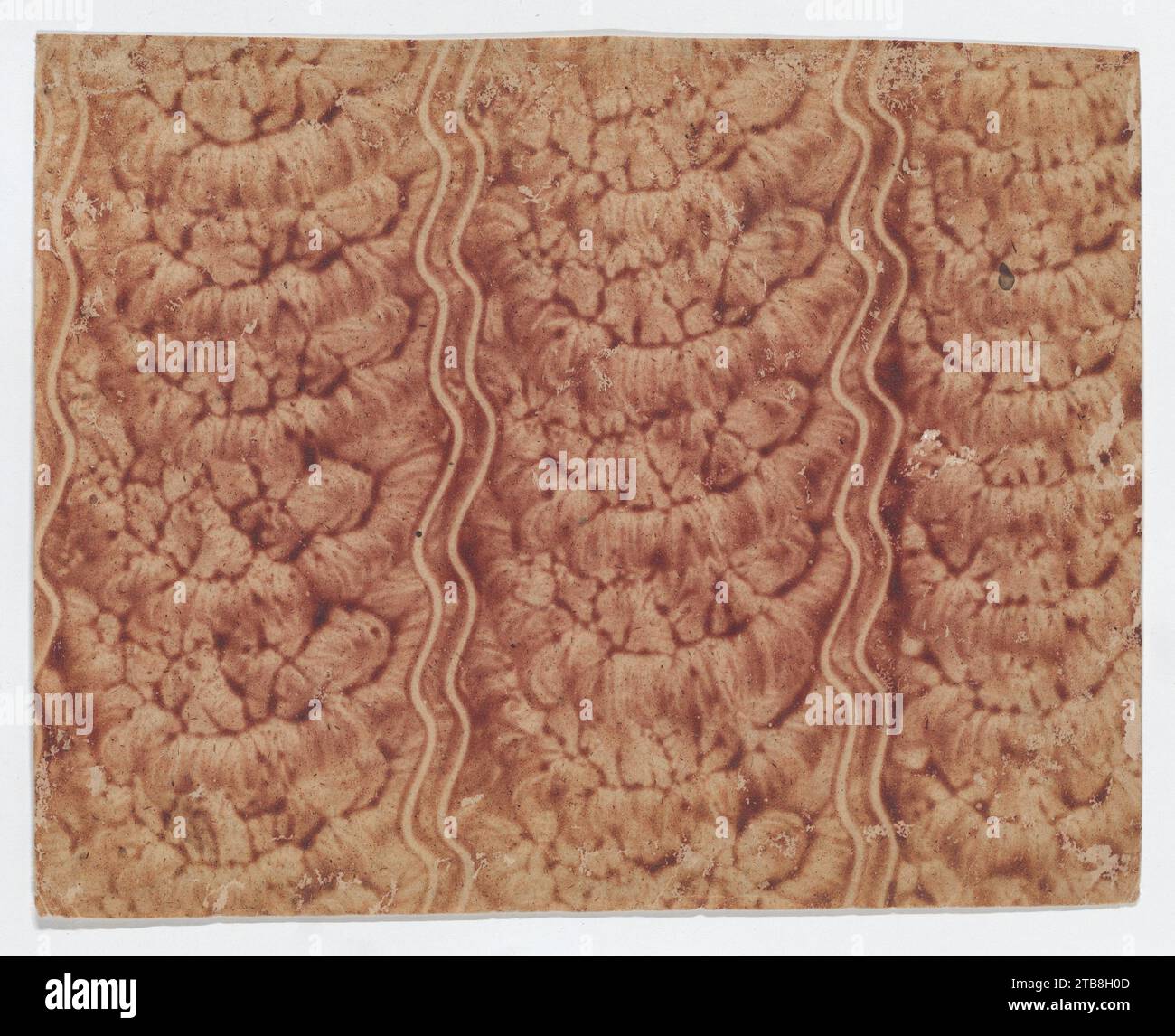 Red paste paper with wavy line design 1948 by Anonymous Stock Photo - Alamy