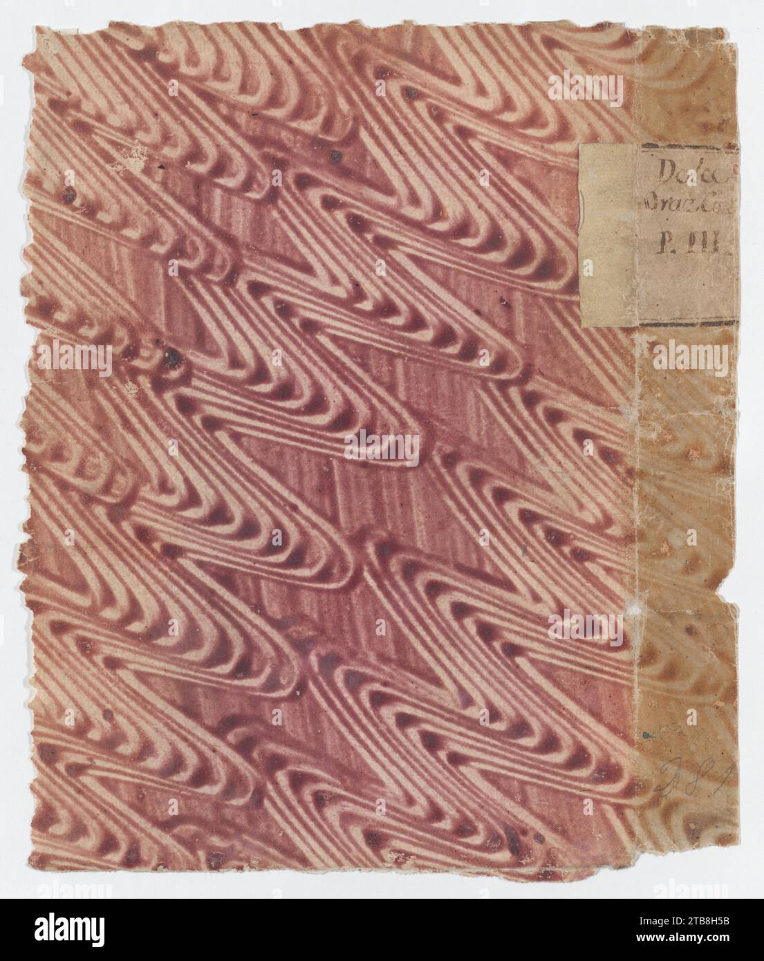 Red paste paper book cover with curved line design 1939 by Anonymous ...