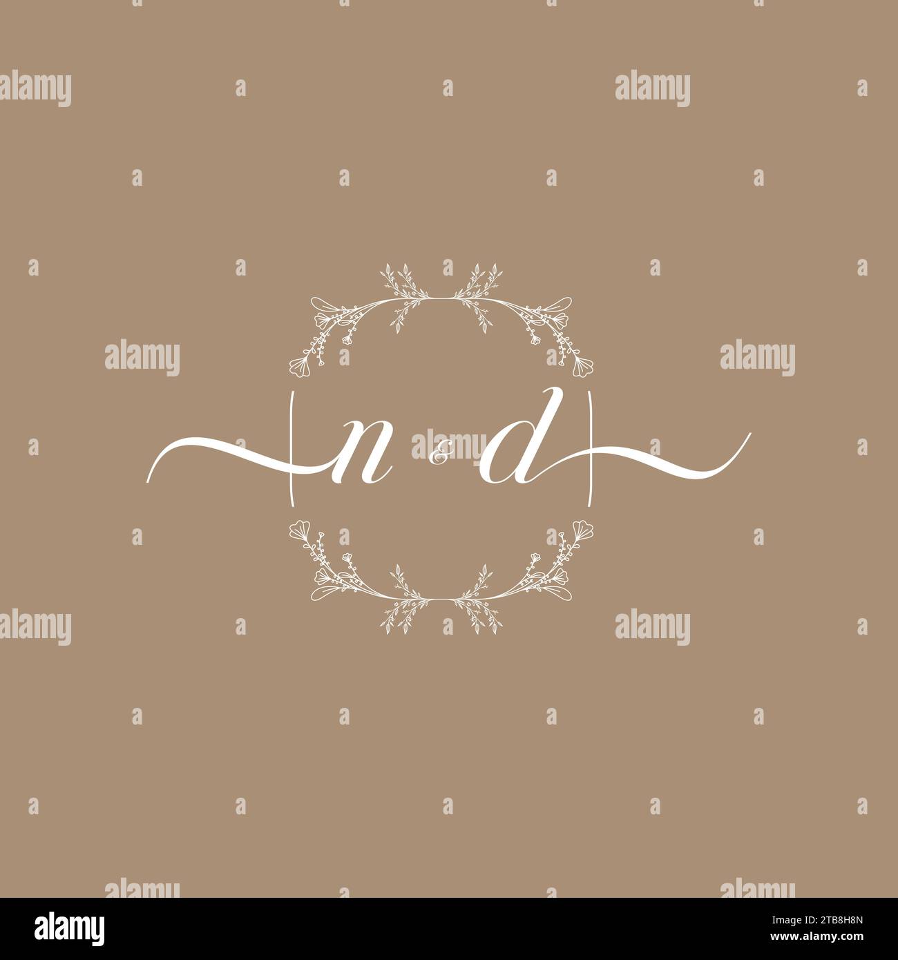ND handwriting logo of initial signature, wedding and fashion concept ...