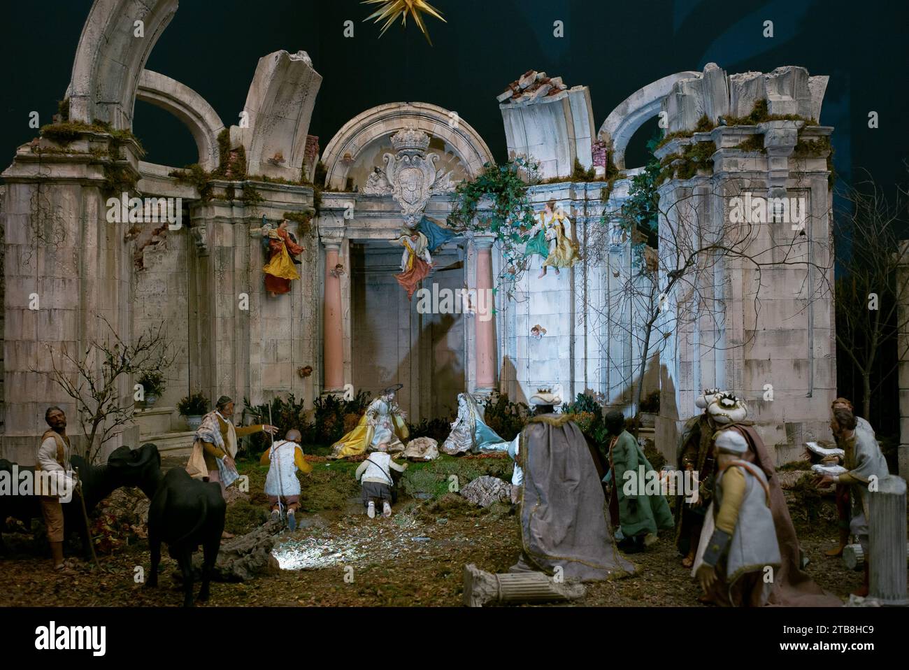 Several figures from the 18th century Neapolitan Nativity Scene of the ...