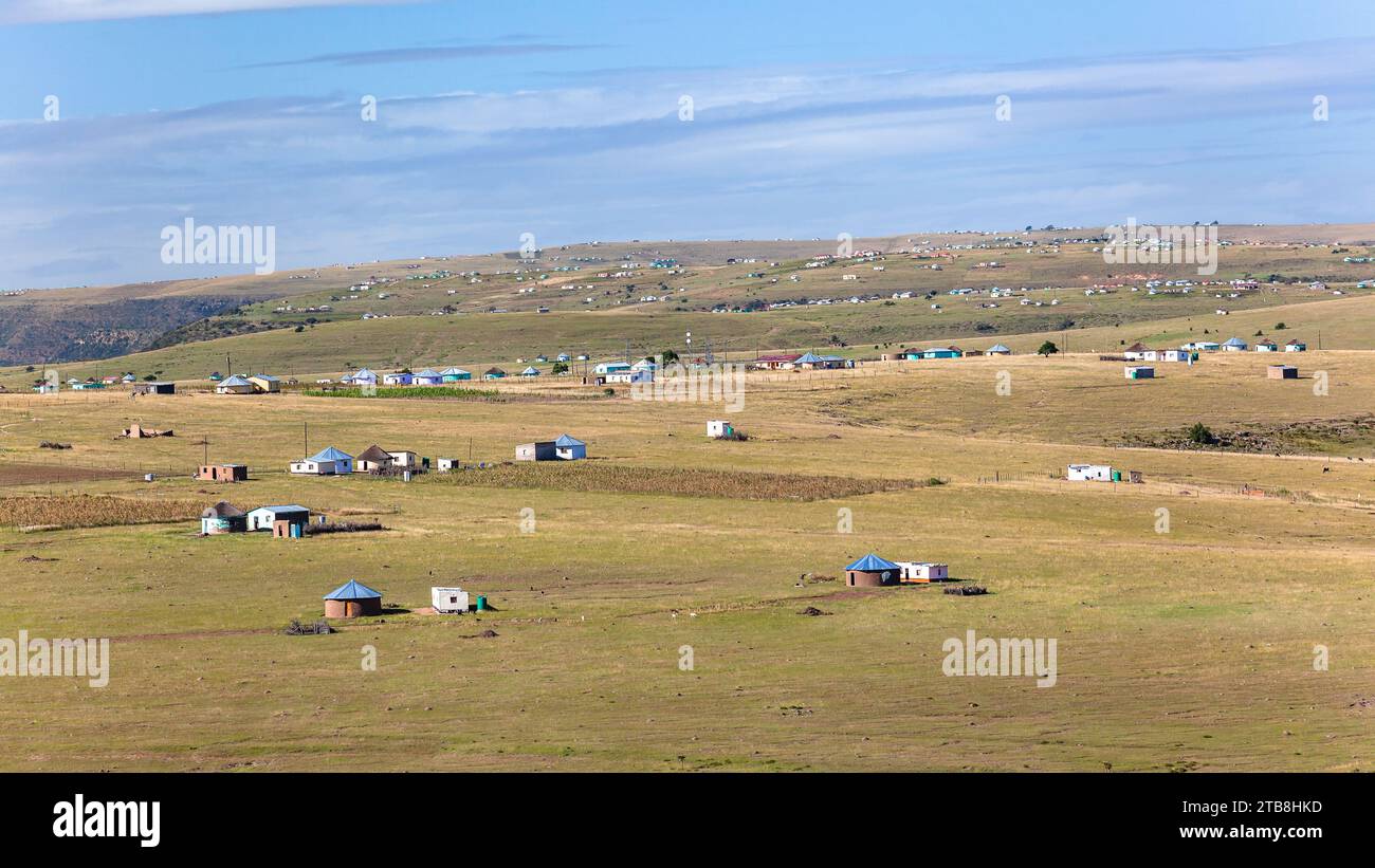 Rural tribal homes farms covering the scenic hills and valleys around ...