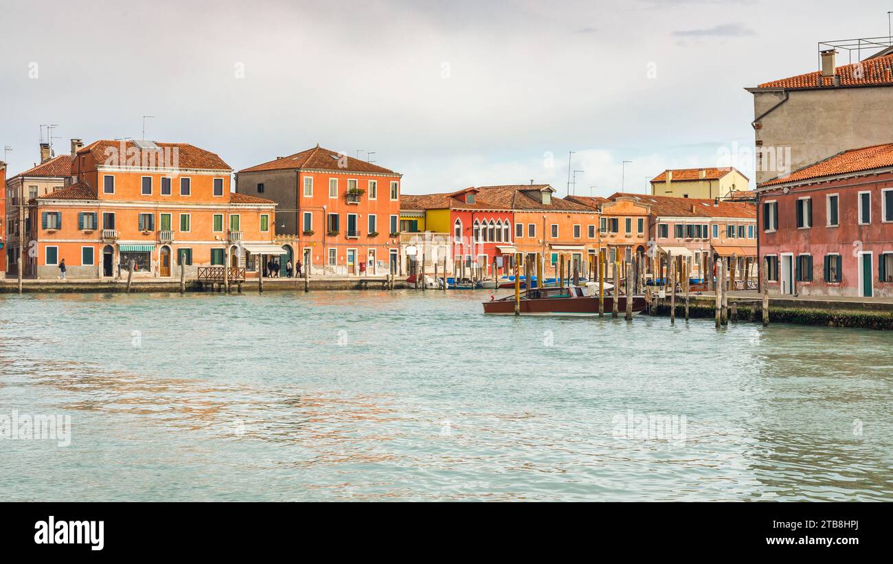 Historical buildings on The Murano island near Venice, Italy, Europe ...