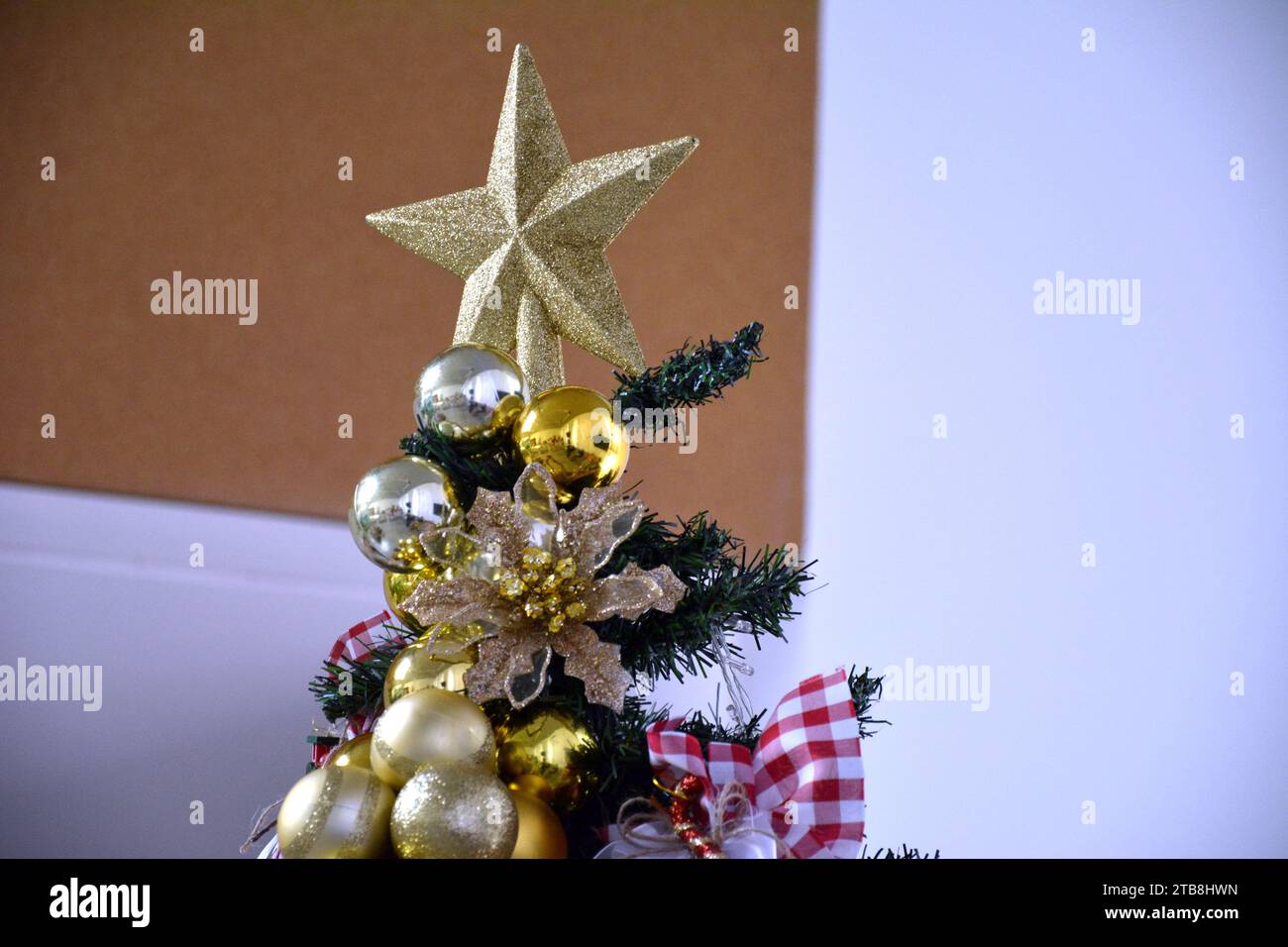 Big red christmas star decoration hi-res stock photography and images ...
