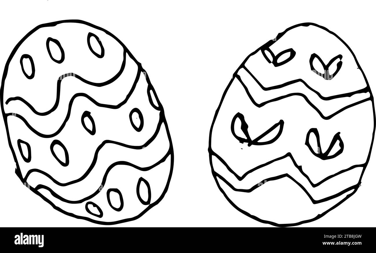 Decorative easter egg ornament Black and White Stock Photos & Images ...