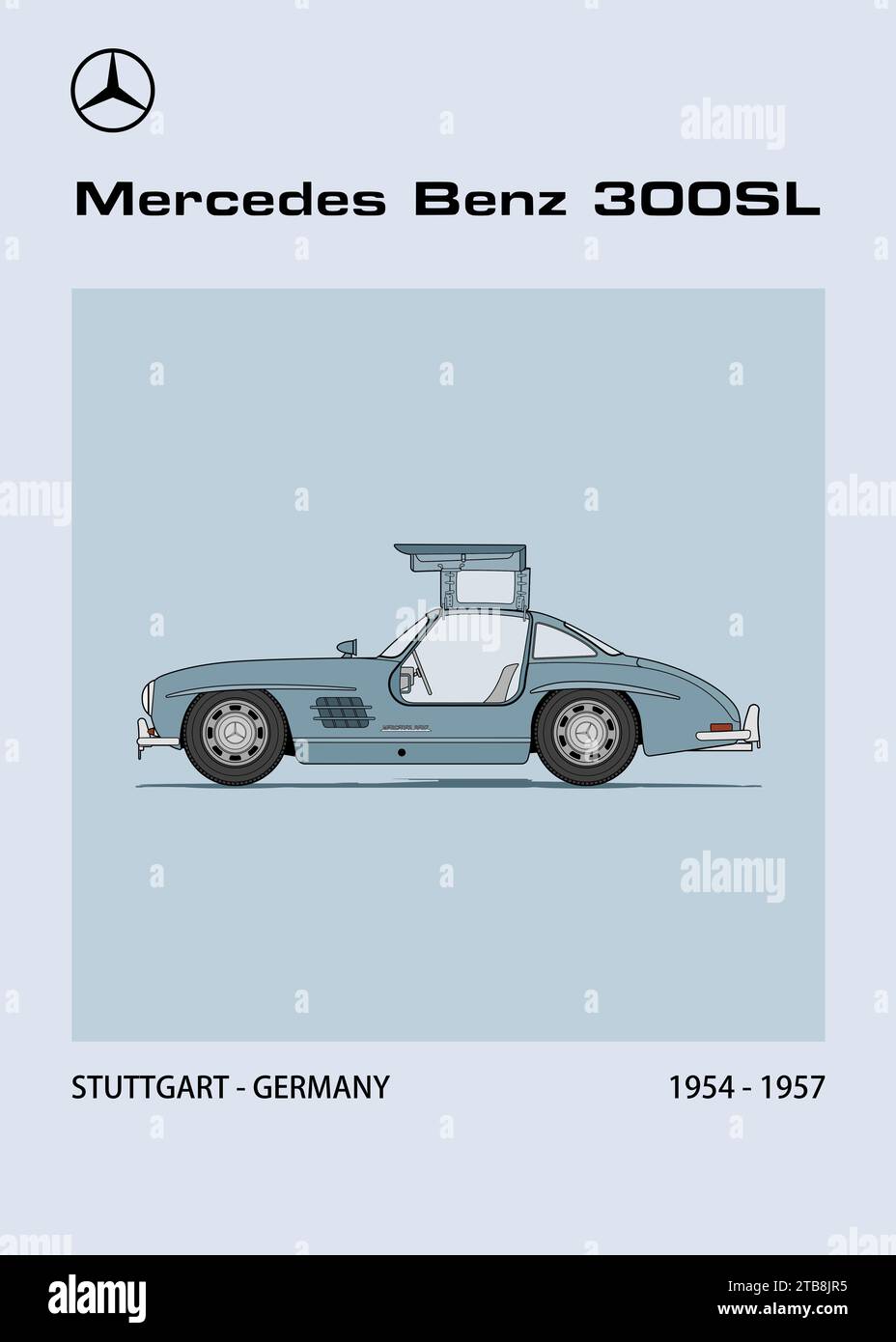 Mercedes-Benz 300SL Gullwing 1954 poster art Stock Photo - Alamy